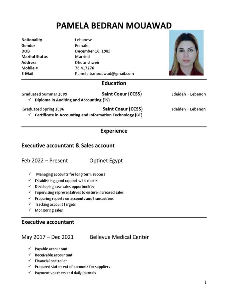Pamela Mouawad CV | PDF