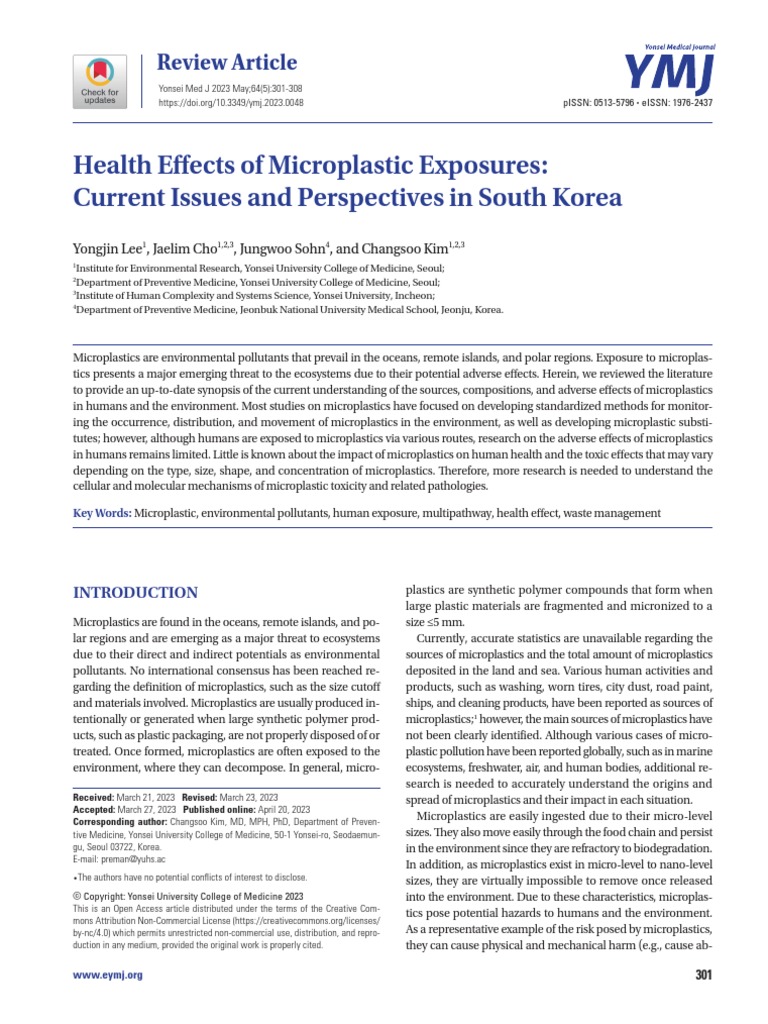 Health Effects of Microplastic Exposures | PDF