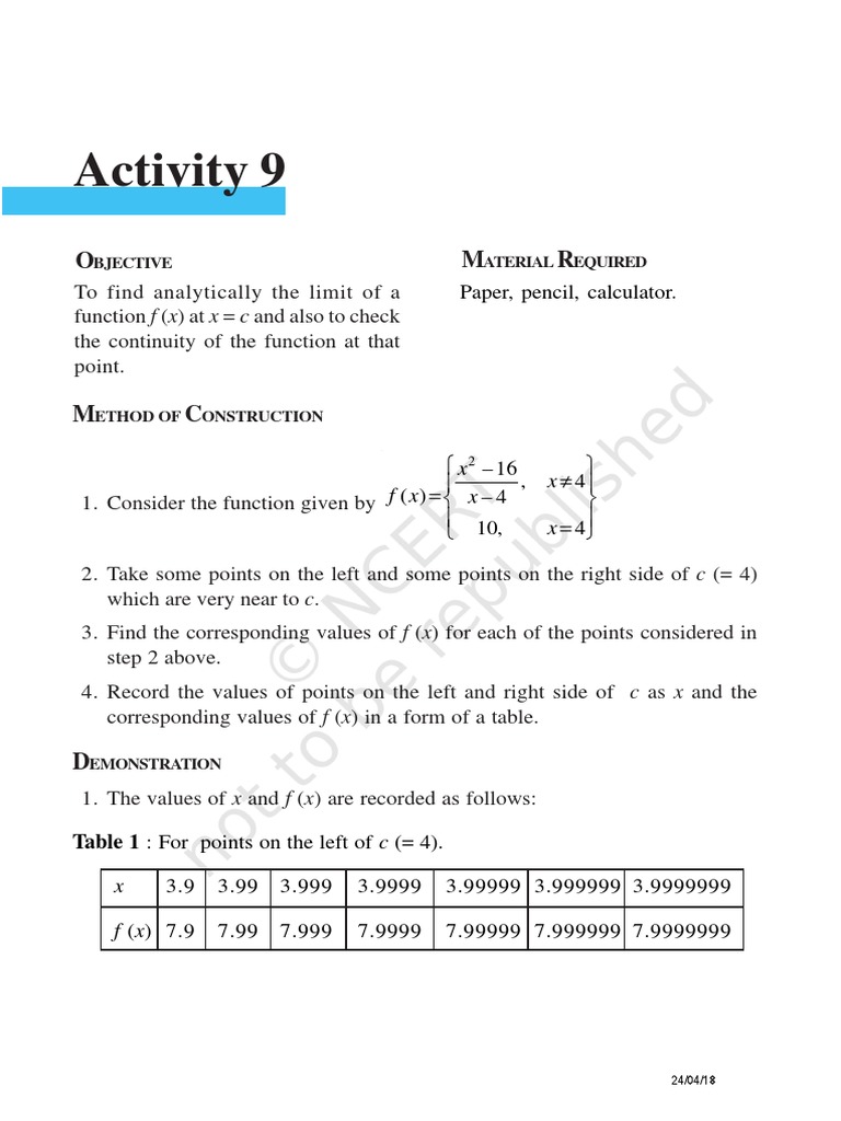Calculus: Limits and Continuity | PDF