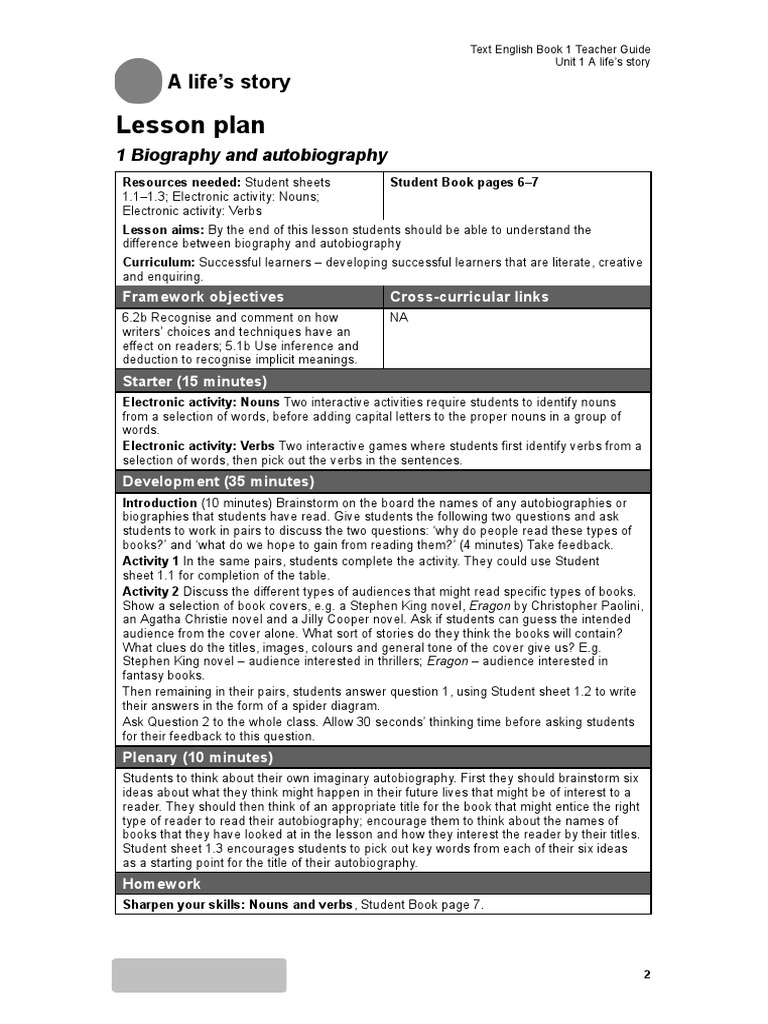 Biography vs Autobiography Guide | PDF | Language Arts & Discipline