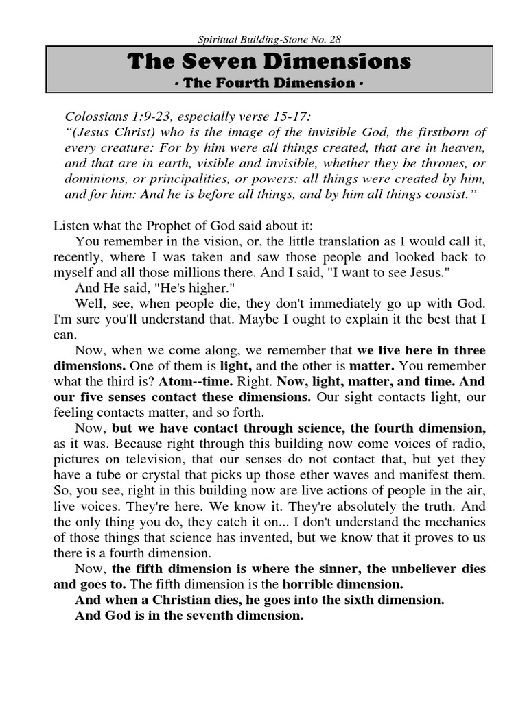 028 The Seven Dimensions | PDF
