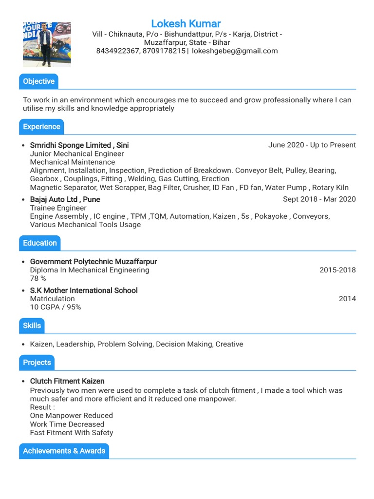 Resume Lokesh Kumar - Compressed | PDF