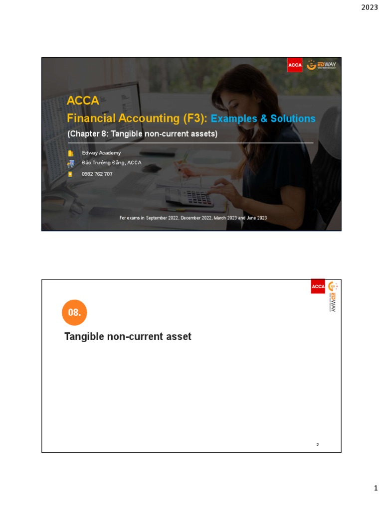 ACCA - FA (F3) - Chapter 8 - Tangible Non-Current Assets - Solutions | PDF