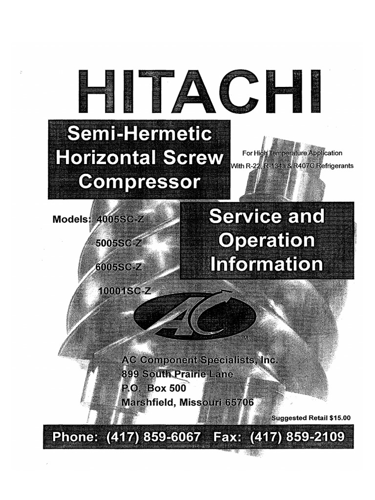 HITACHI 005 Compressor Manual PDF | PDF