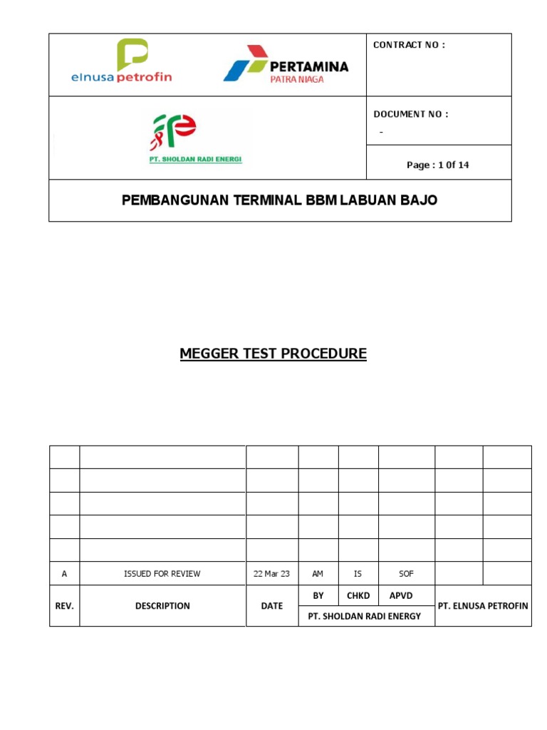 SRE-002 Megger Test Procedure | PDF