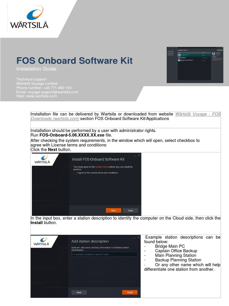 FOS Onboard Software Kit 5.06 Installation Guide | PDF