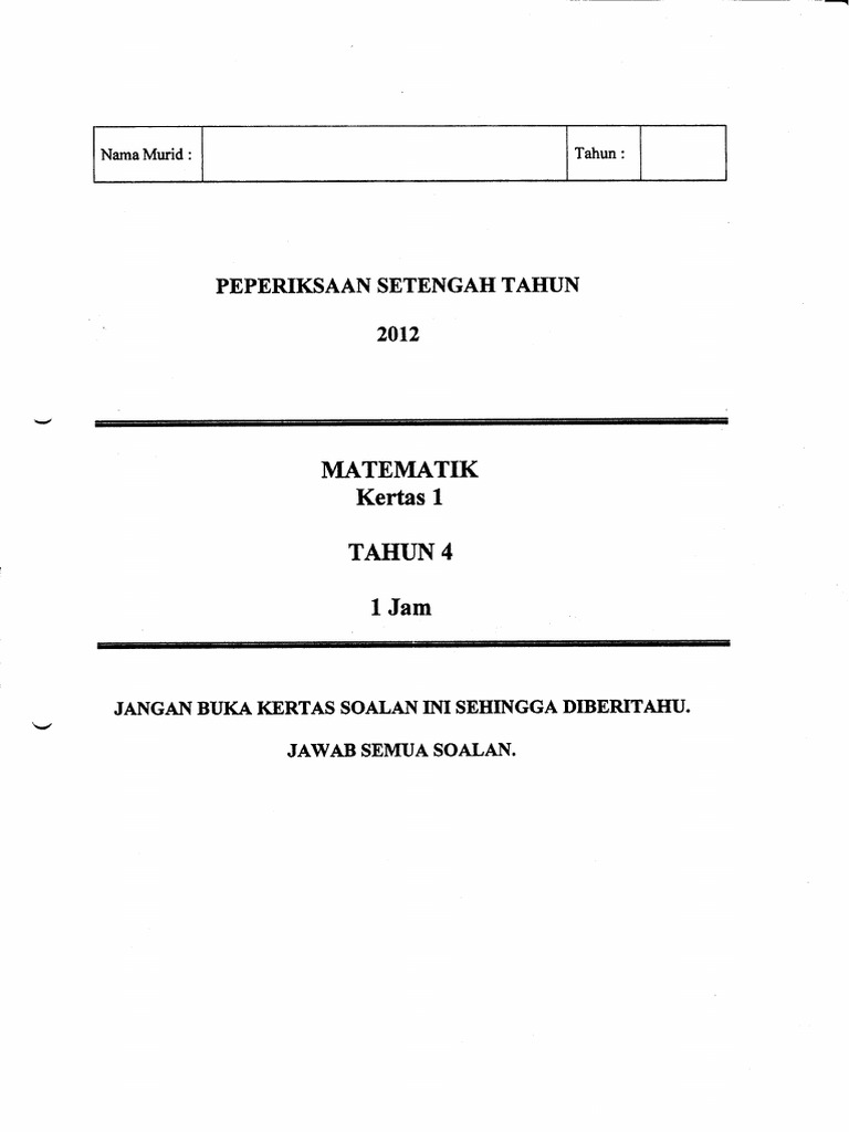 Maths Tahun 4 | PDF