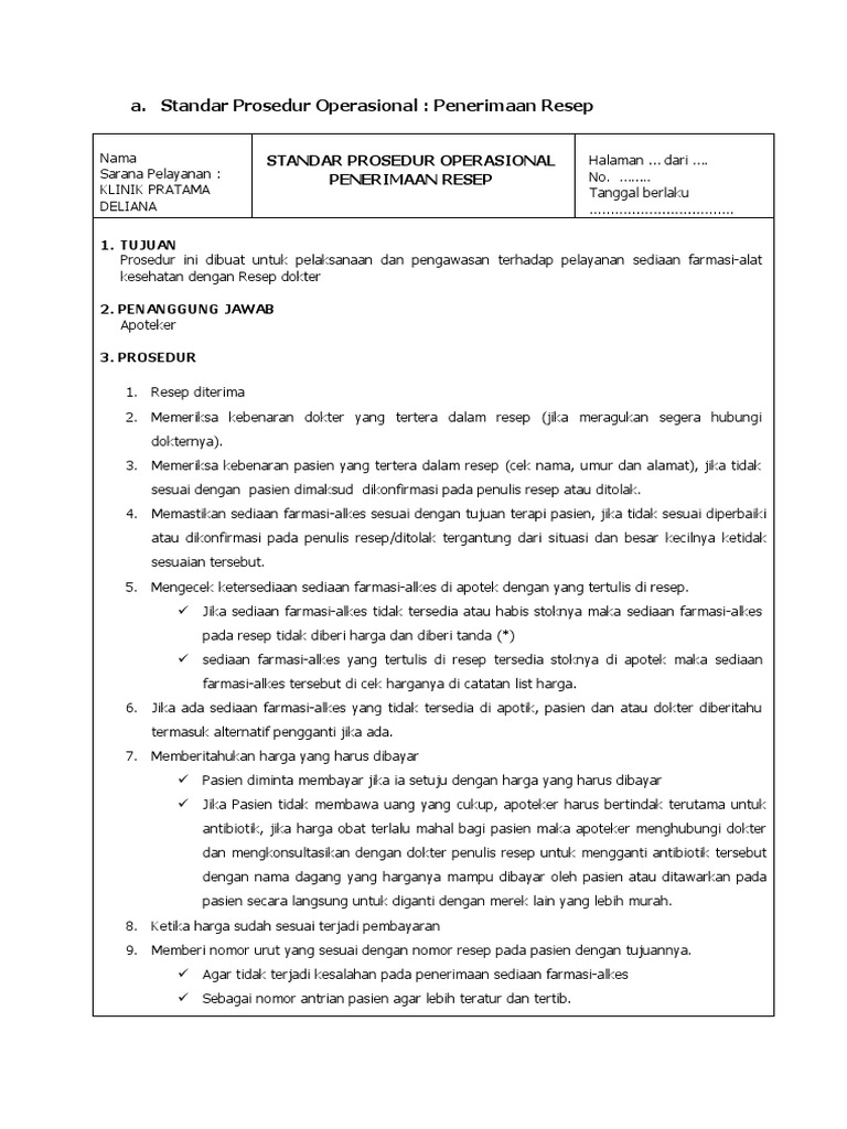 Sop Farmasi | PDF | Pengembangan Diri | Sains & Matematika