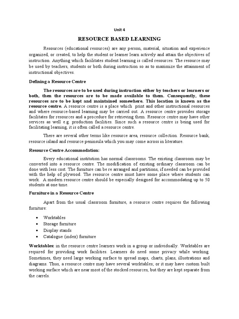 Resource Based Learning Look | PDF | Teachers | Books