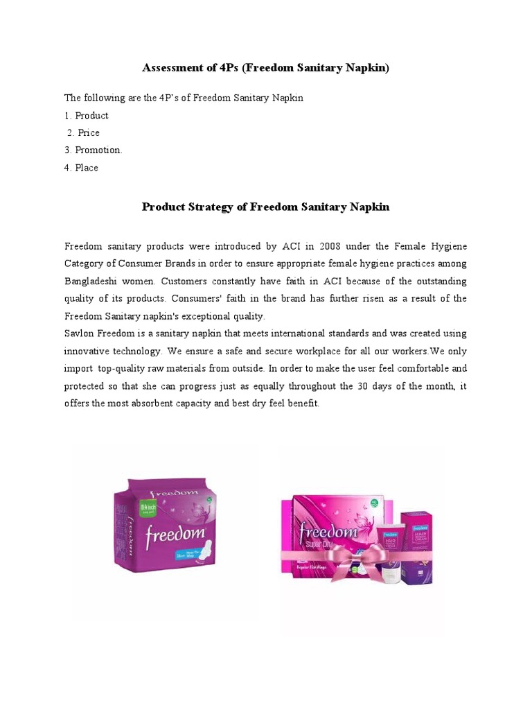 Freedom Sanitary Napkin | PDF