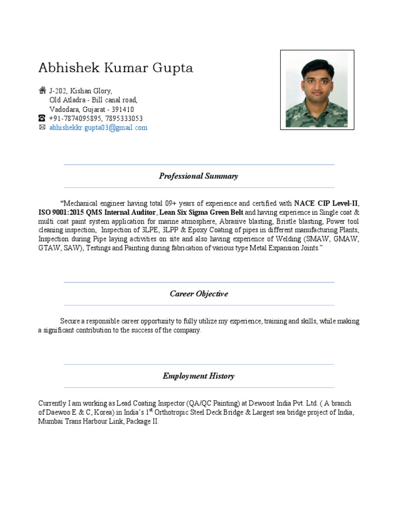 CV of MR - Abhishek - 2022 | PDF | Technology & Engineering