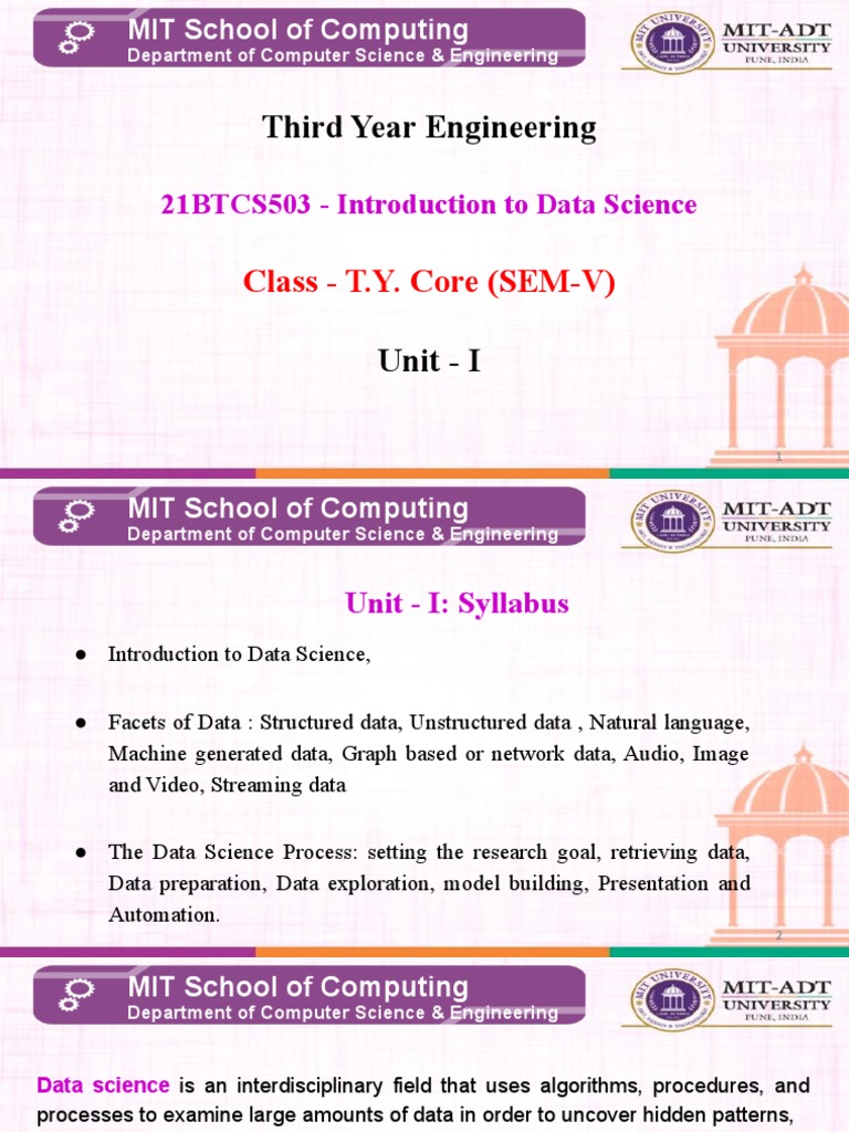 Unit - I IDS | PDF | Computers