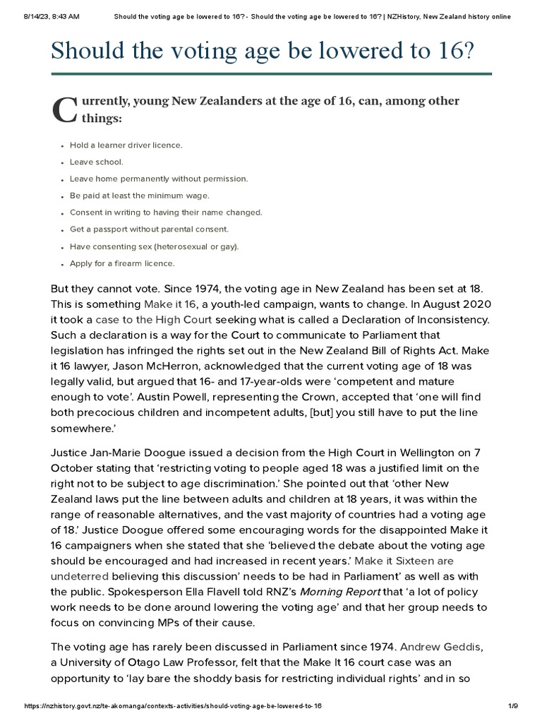 Should The Voting Age Be Lowered To 16 - Should The Voting Age Be ...