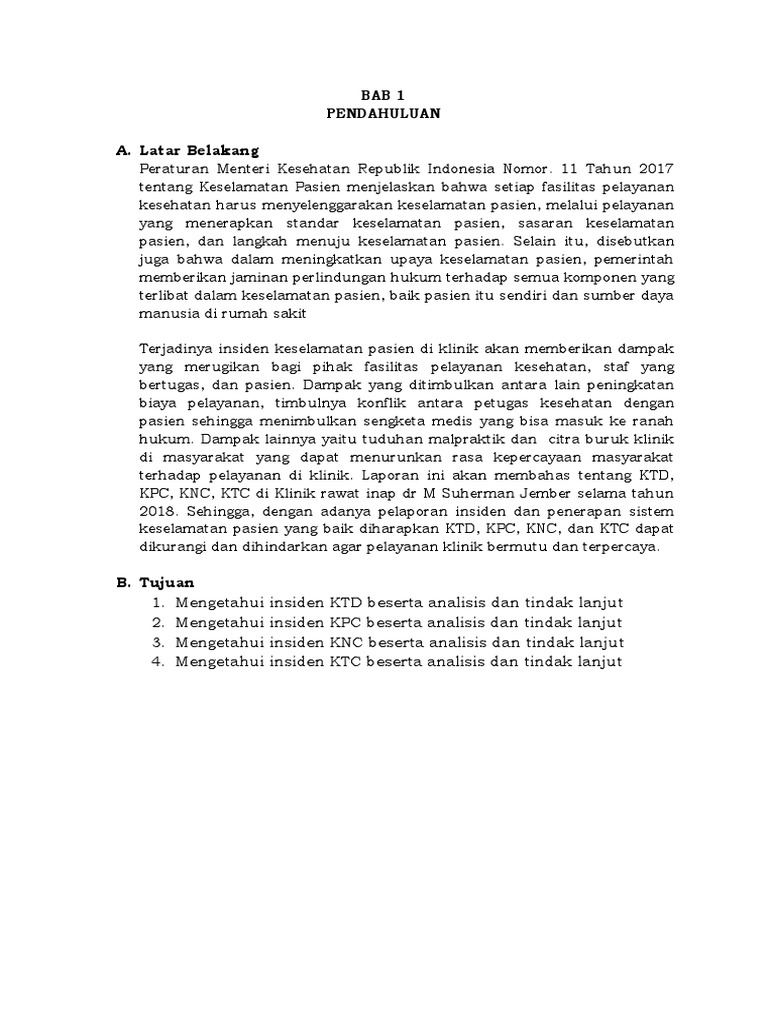 Laporan KTD KPC KNC 2018 | PDF