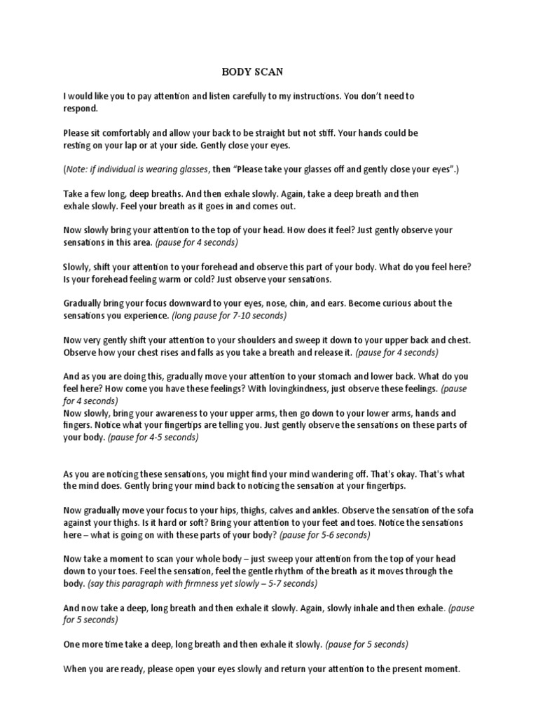 Body Scan English Script (Final) | PDF | Breathing