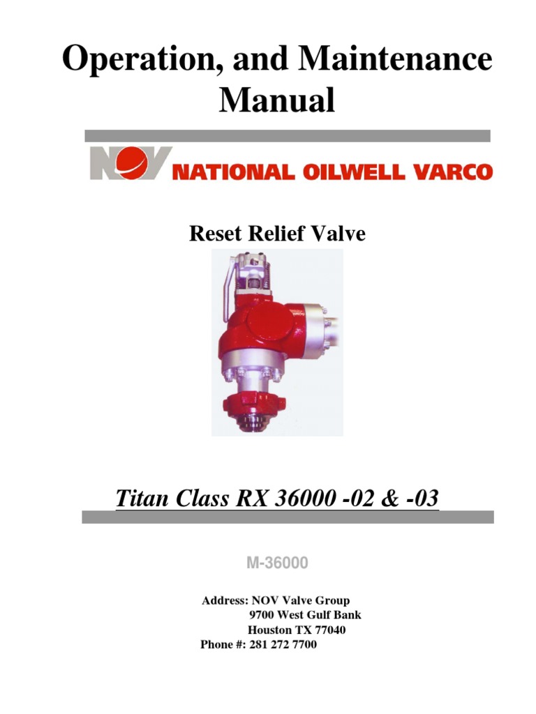 Relief Valve Titan RX Manual | PDF