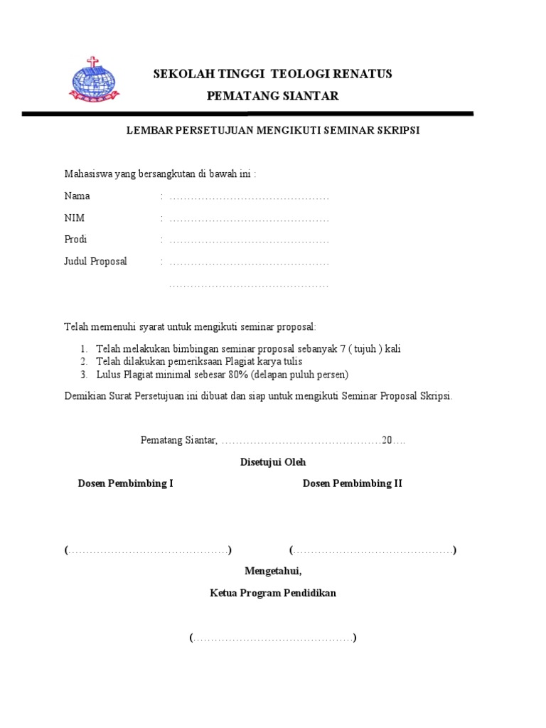 LBR Persetujuan Sempro | PDF