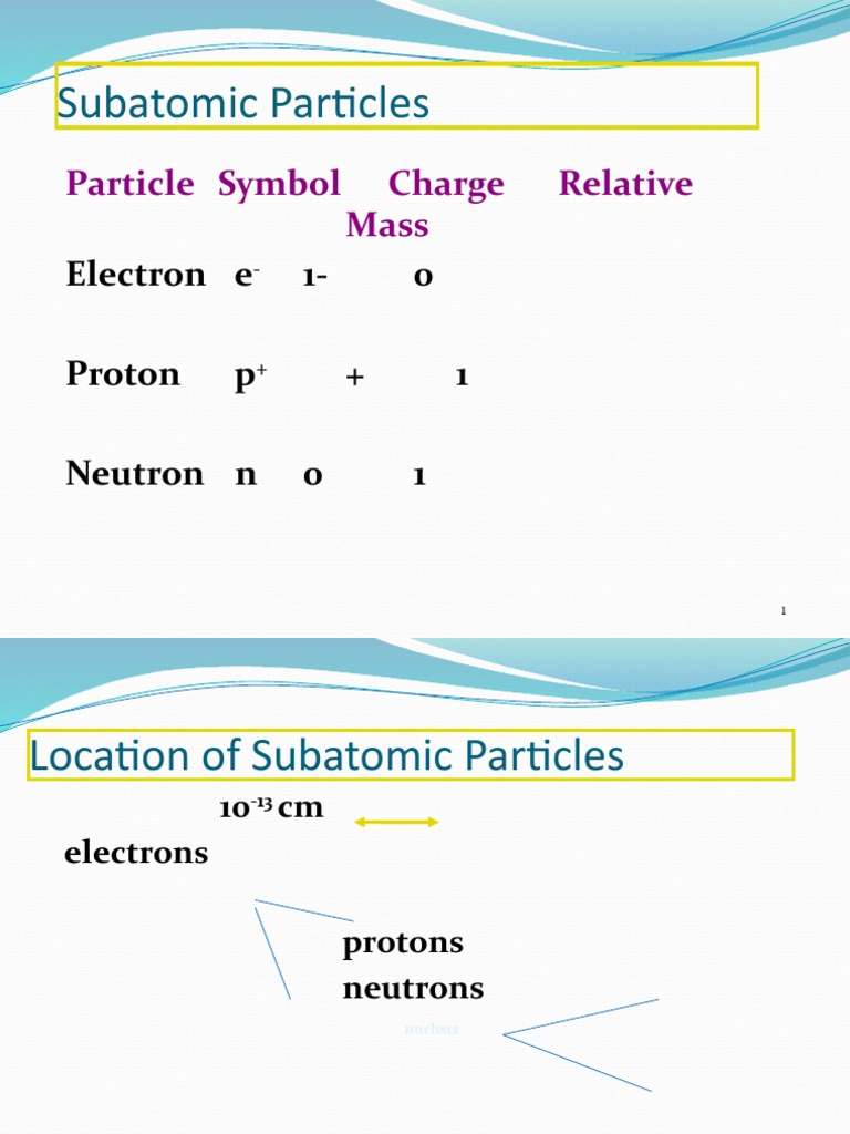 Subatomic Particles | PDF