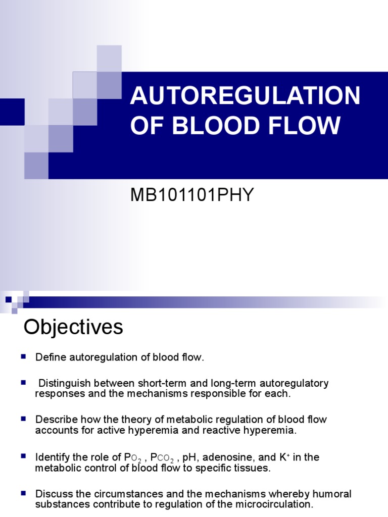 3. Autoregulation of Blood Flow | PDF