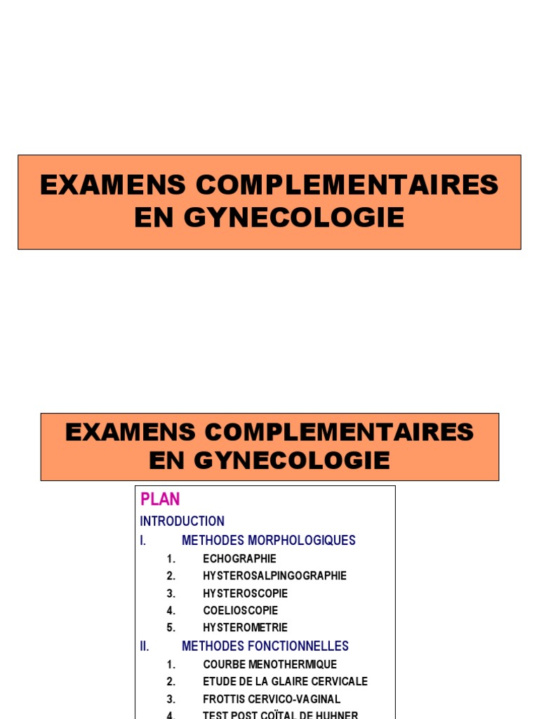 13 - Examens Complémentaires en Gynéco | PDF