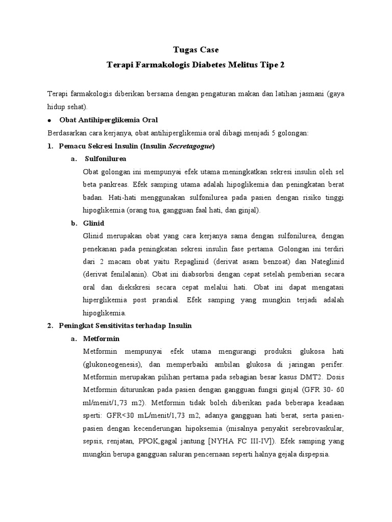 Terapi Farmakologis Diabetes Tipe 2 | PDF | Pengembangan Diri | Sains ...