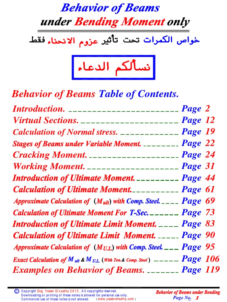 06 - (Beams) Behavior of Beams Under Bending | PDF | Mechanical Engineering | Applied And ...