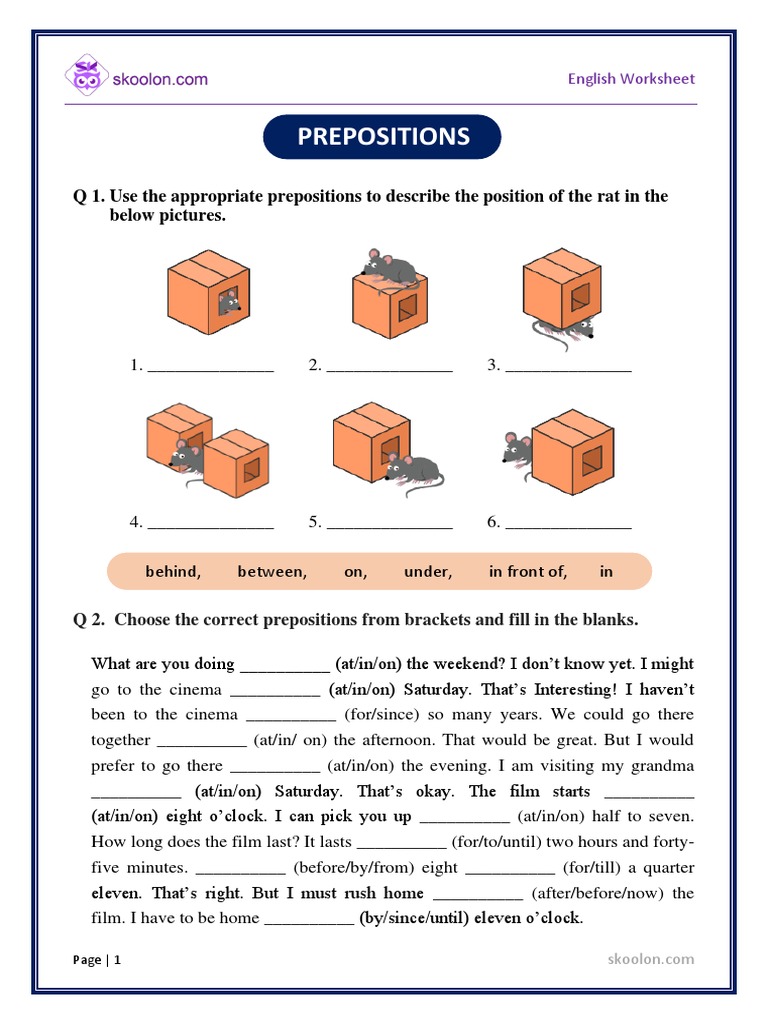 G3 English Prepositions With Answers 338 | PDF | Home & Garden