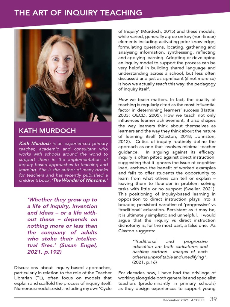 Kath Murdoch - The Art of Inquiry | PDF