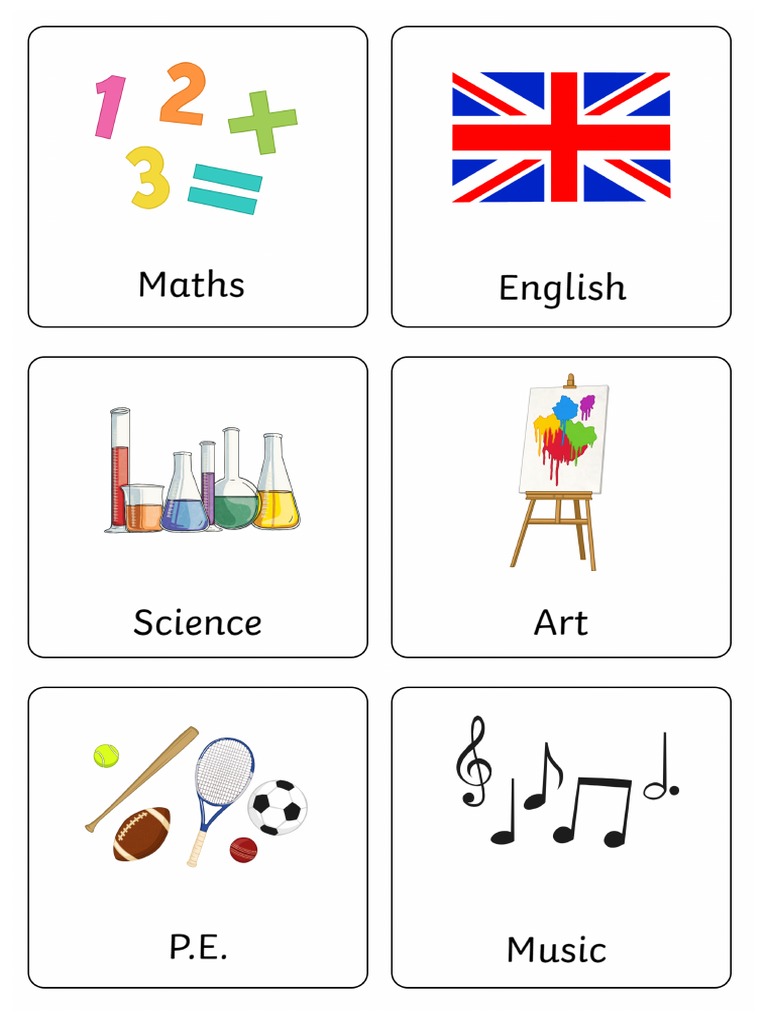 School Subject Flashcards | PDF