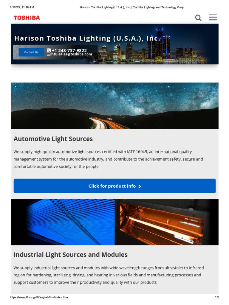 Harison Toshiba Lighting (U.S.A.), Inc. - Toshiba Lighting and ...
