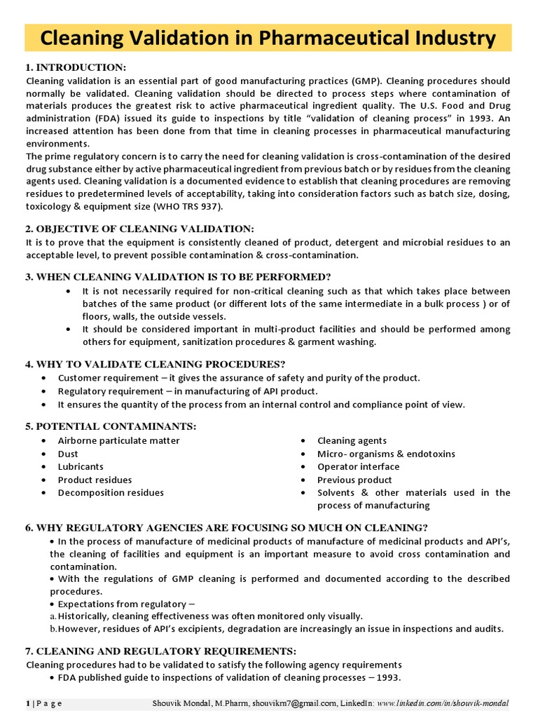 Cleaning Validation | PDF