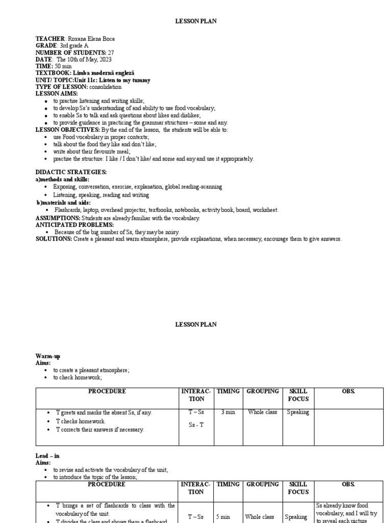 3A | PDF | Lesson Plan | Vocabulary