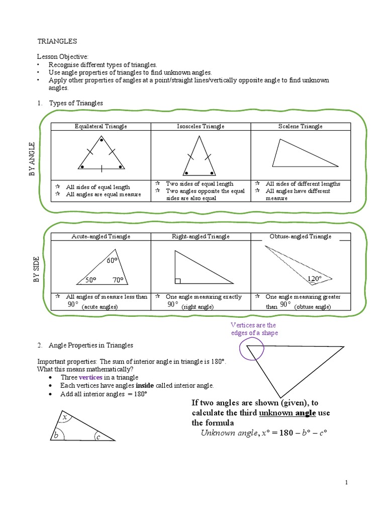 Year 7 Geometry 02 Angles in Triangles | PDF