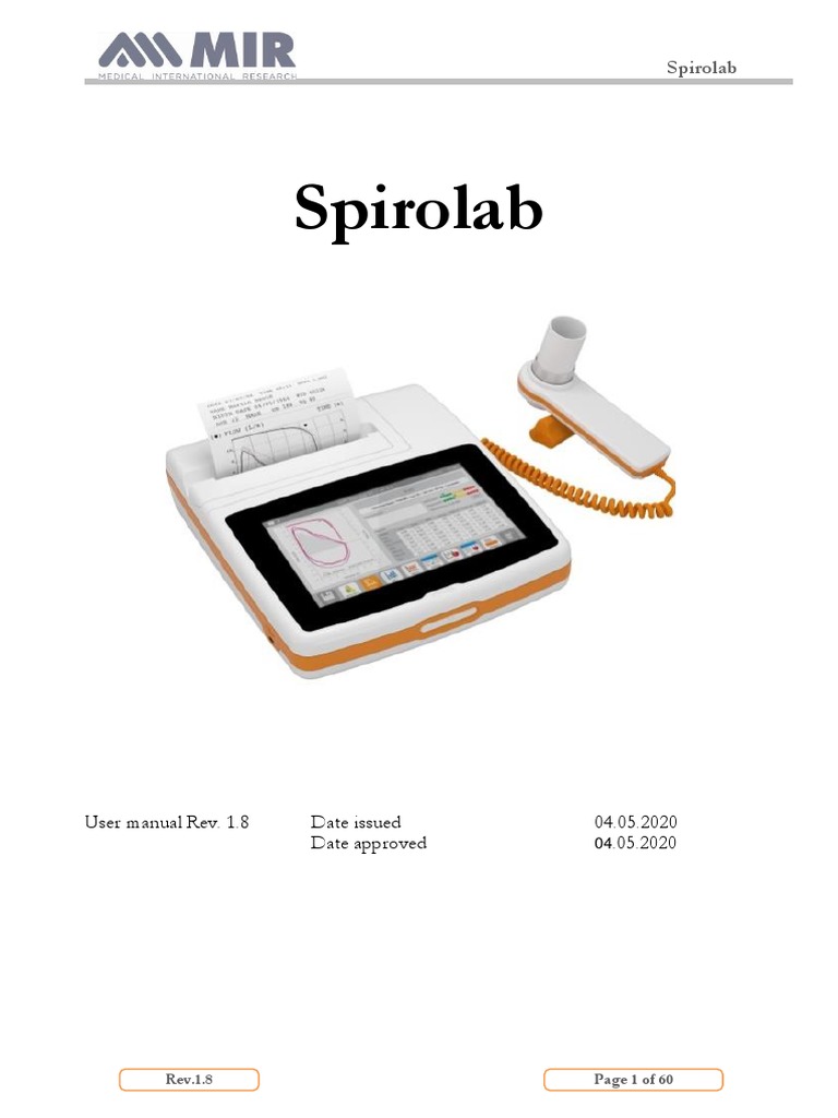 Spirometer 911080 Spirolab Man | PDF | Electrostatic Discharge | Electrostatics
