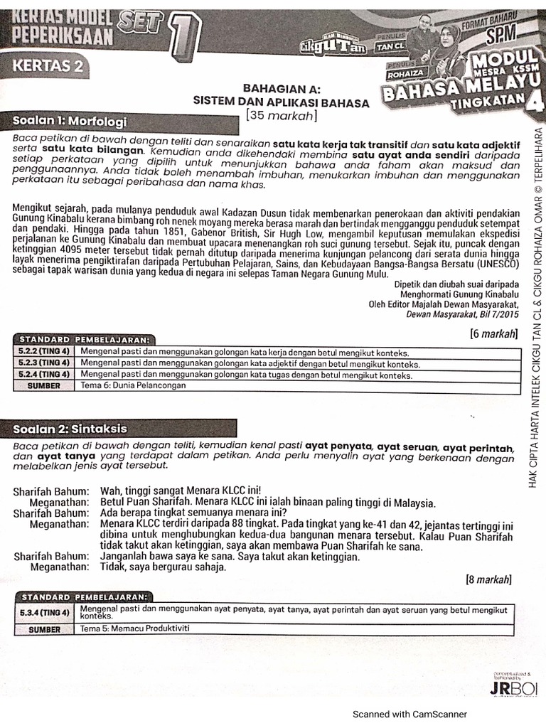 Latihan BM Tingkatan 4 27.4.2021 | PDF