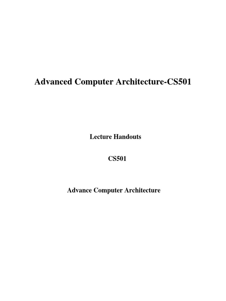 CS501 Highlight Handout Advanced Com Architecture | PDF | Data Type | Assembly Language