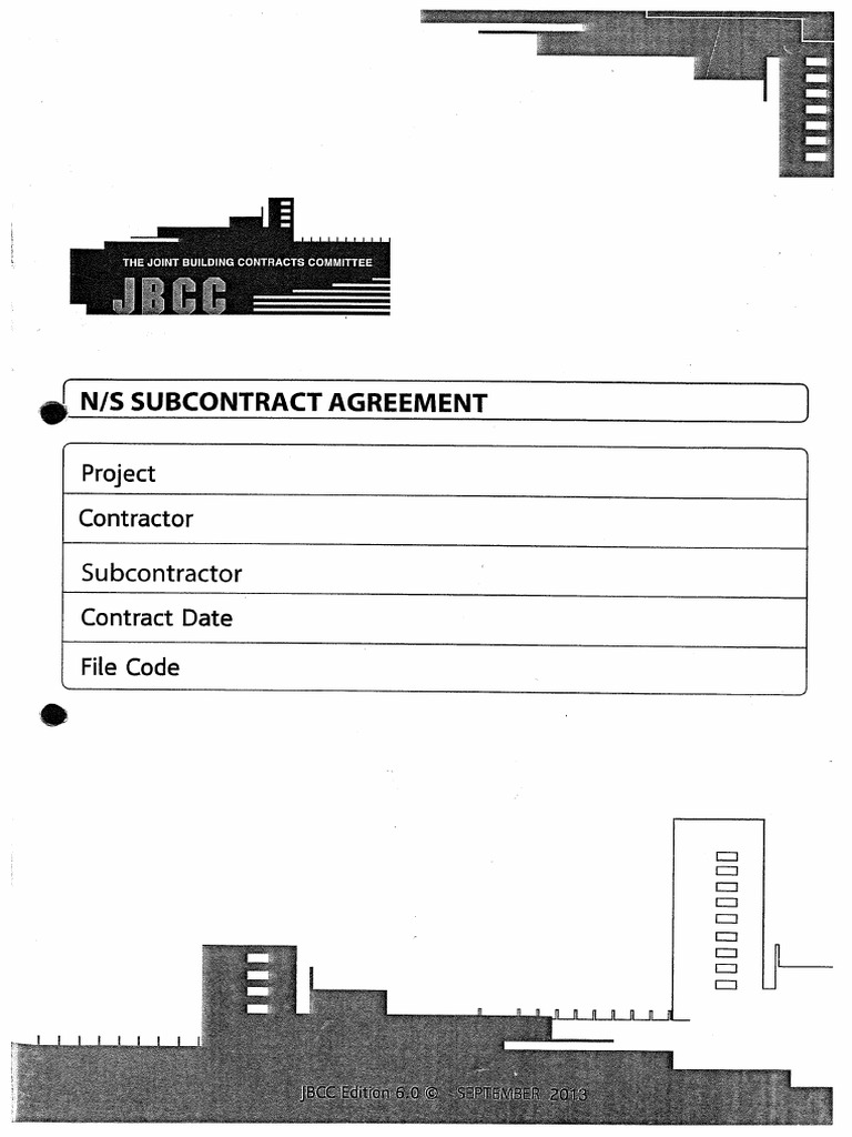 JBCC NS Subcontract 2013 Edition | PDF