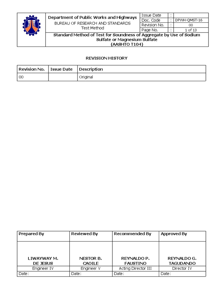 16 - AASHTO T104 - Soundness Test | PDF