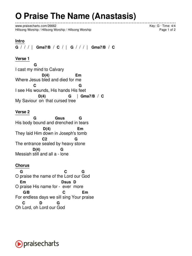 O Praise The Name Lyrics and Chords | PDF