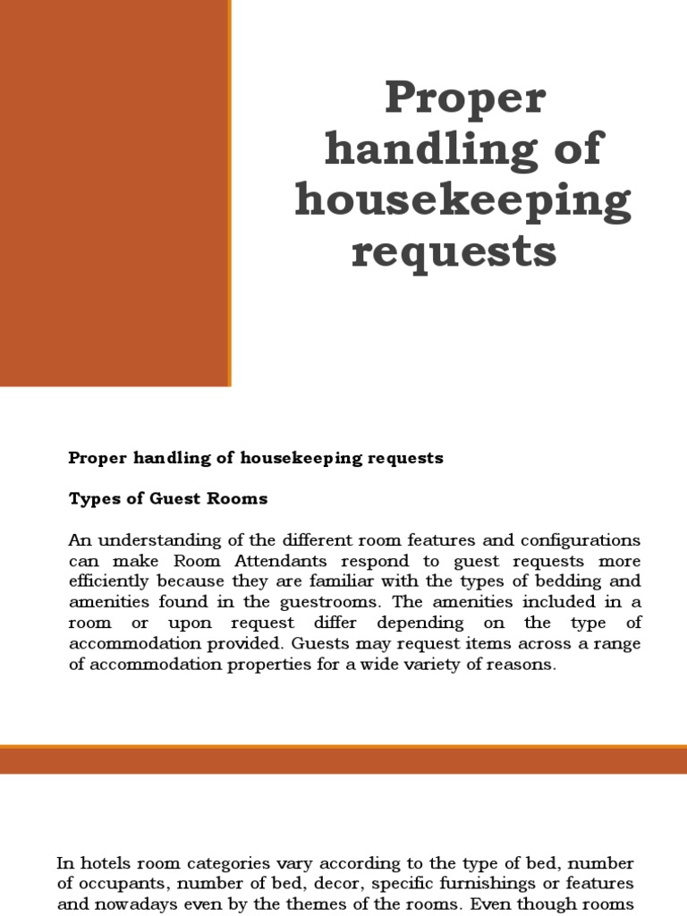 Handling Housekeeping Requests Efficiently | PDF