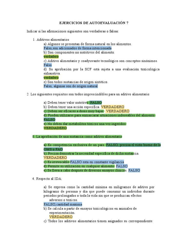 Ejercicios de Autoevaluación 7 | PDF