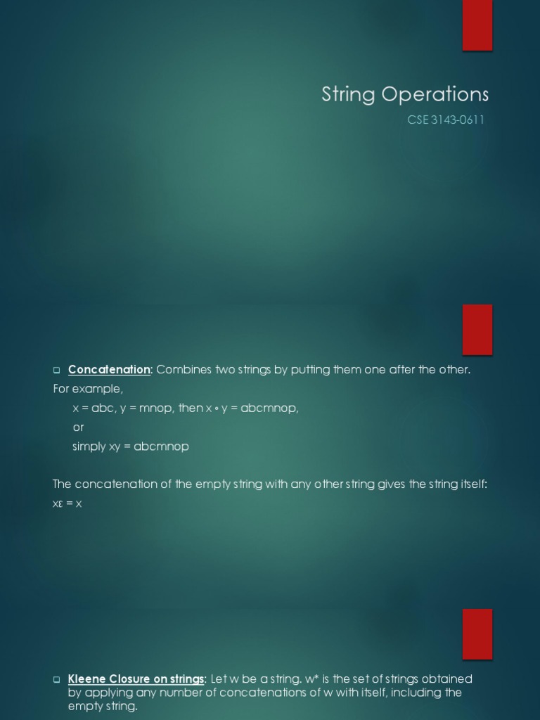 Lec 2 (String) | PDF Lec 2 (String) | PDF