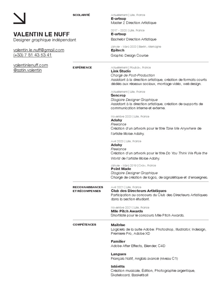CV Valentin Le Nuff | PDF