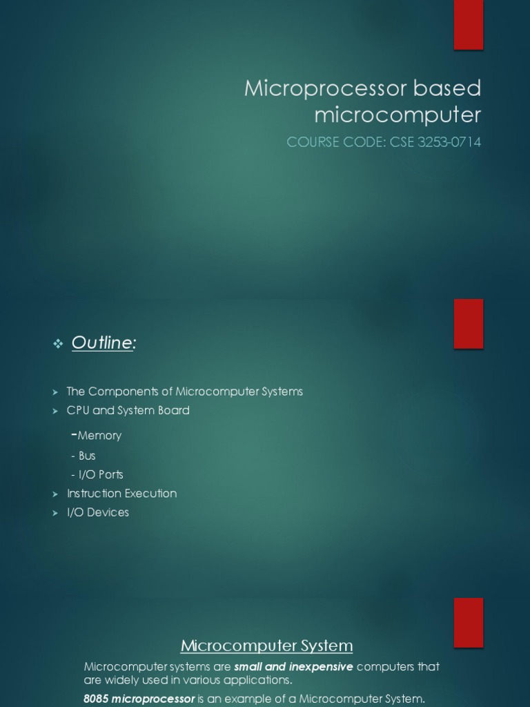 Lec 1 Microprocessor Based Microcomputer Pdf