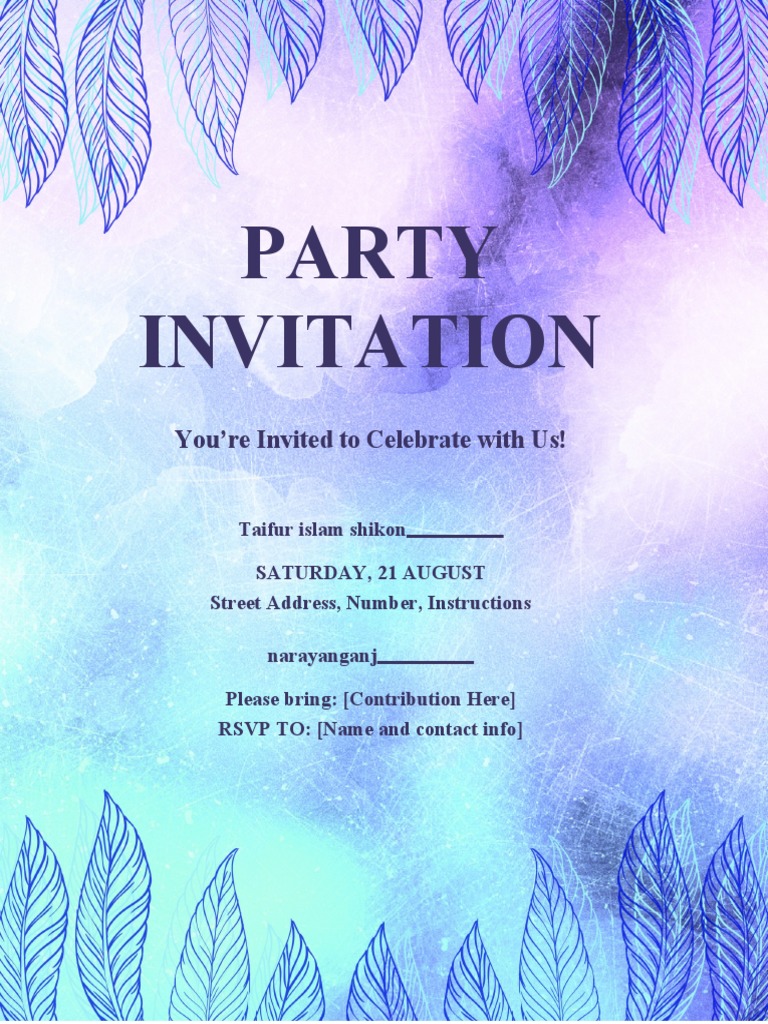 Party Invitation for Friends | PDF