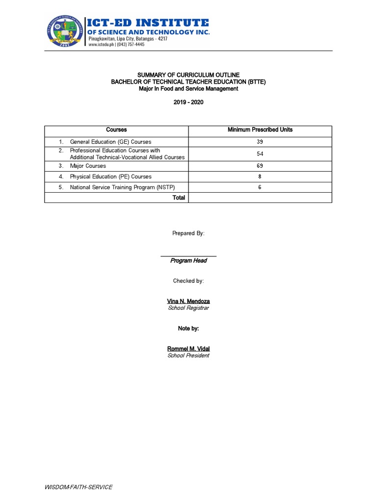 Curriulum BTTE | PDF