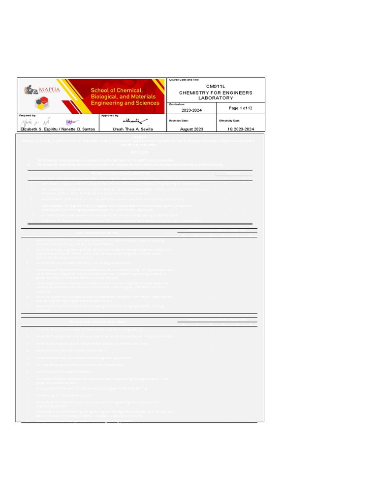 CM011 Syllabus | PDF | Engineering | Knowledge