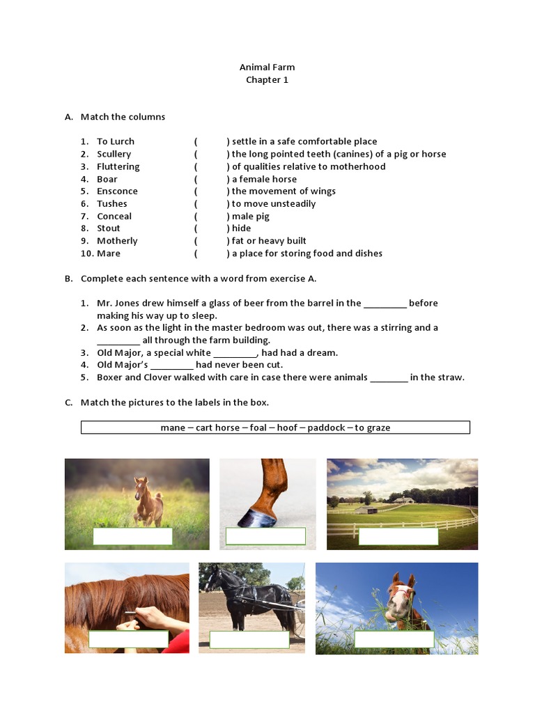 Animal Farm - Chapter 1 | PDF