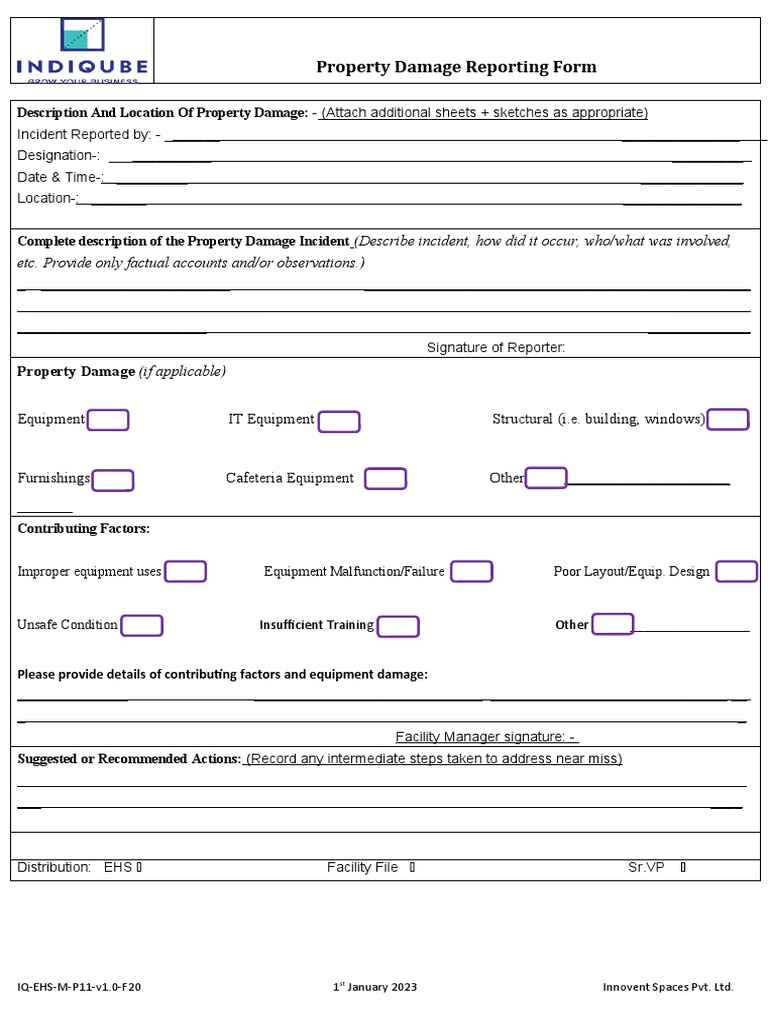 Property Damage Reporting Form | PDF | Computers | Technology & Engineering