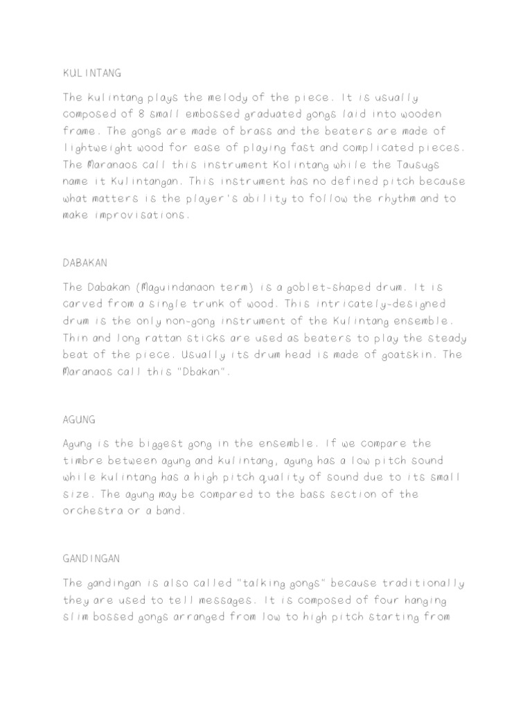 Kulintang and Bamboo Ensemble | PDF | String Instruments | Music Production